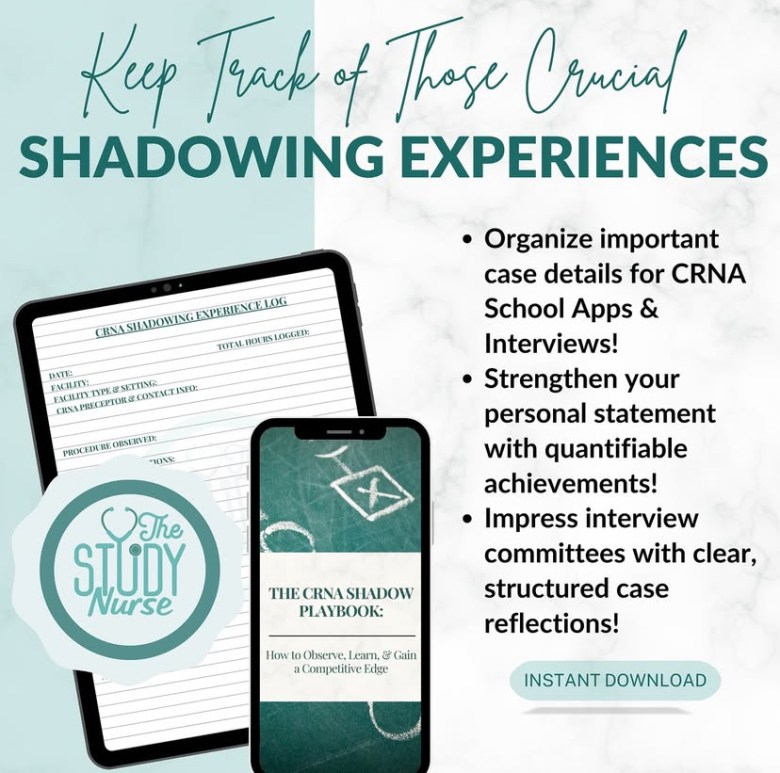CRNA School App & Interview Resource Samples – The Study Nurse